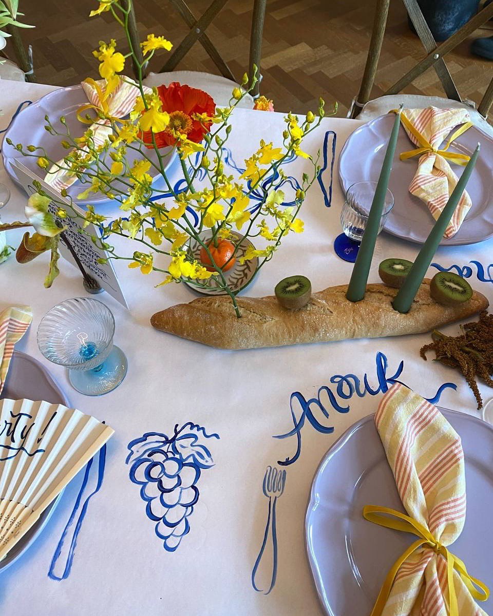 The Trend We Love: Hand-Painted Tablecloths - WEDVIBES.MEDIA